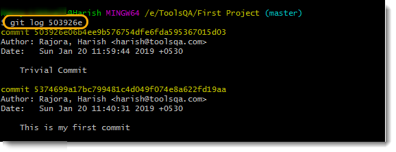 How to view Commit History in Git using Git Log Command?